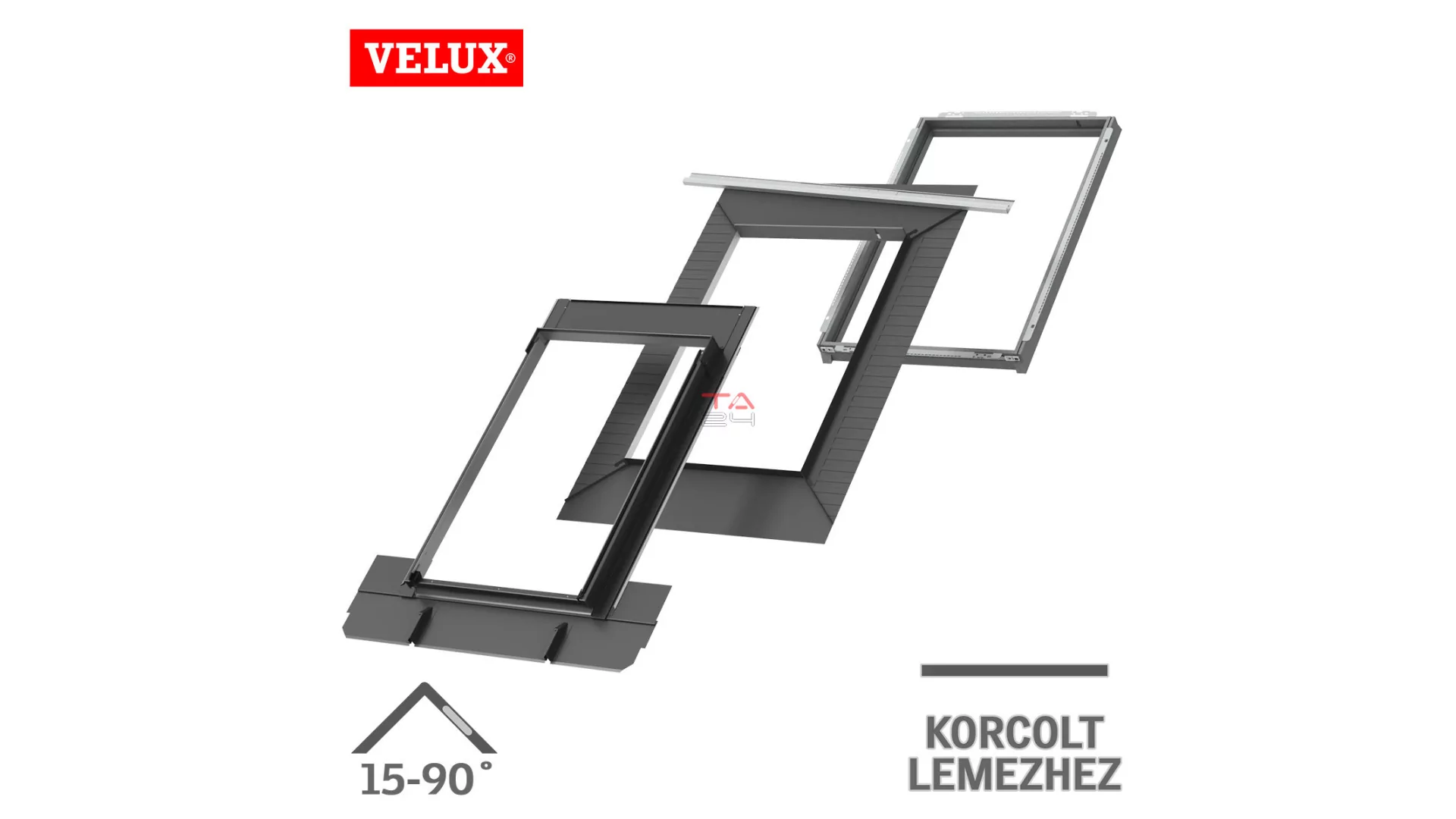 VELUX EDQ 2000L ENERGY - beépítőlészlet előkorcolt lemezfedéshez, 25-40 ...